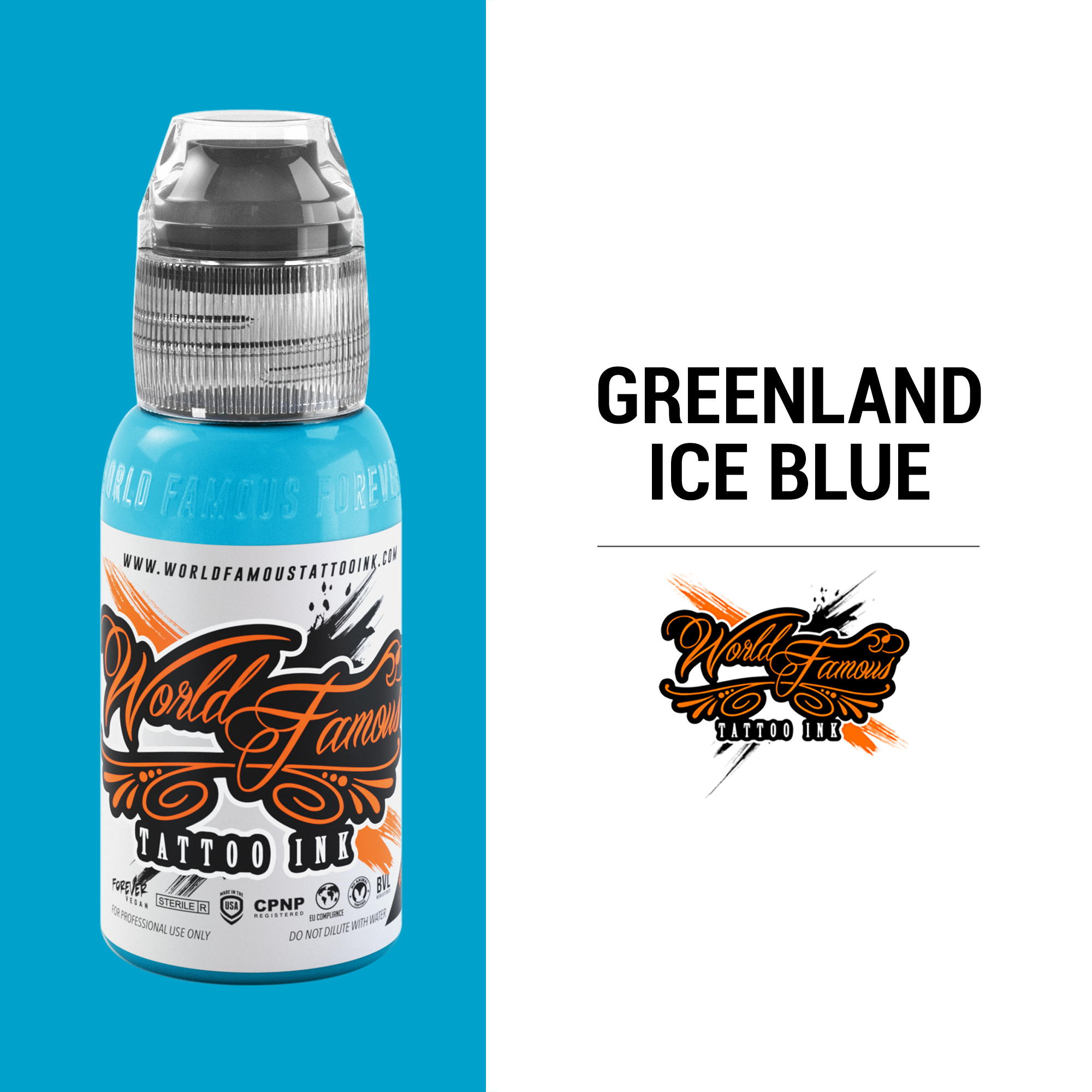 Greenland Ice Blue | World Famous Tattoo Ink – Darklab Tattoo Supplies