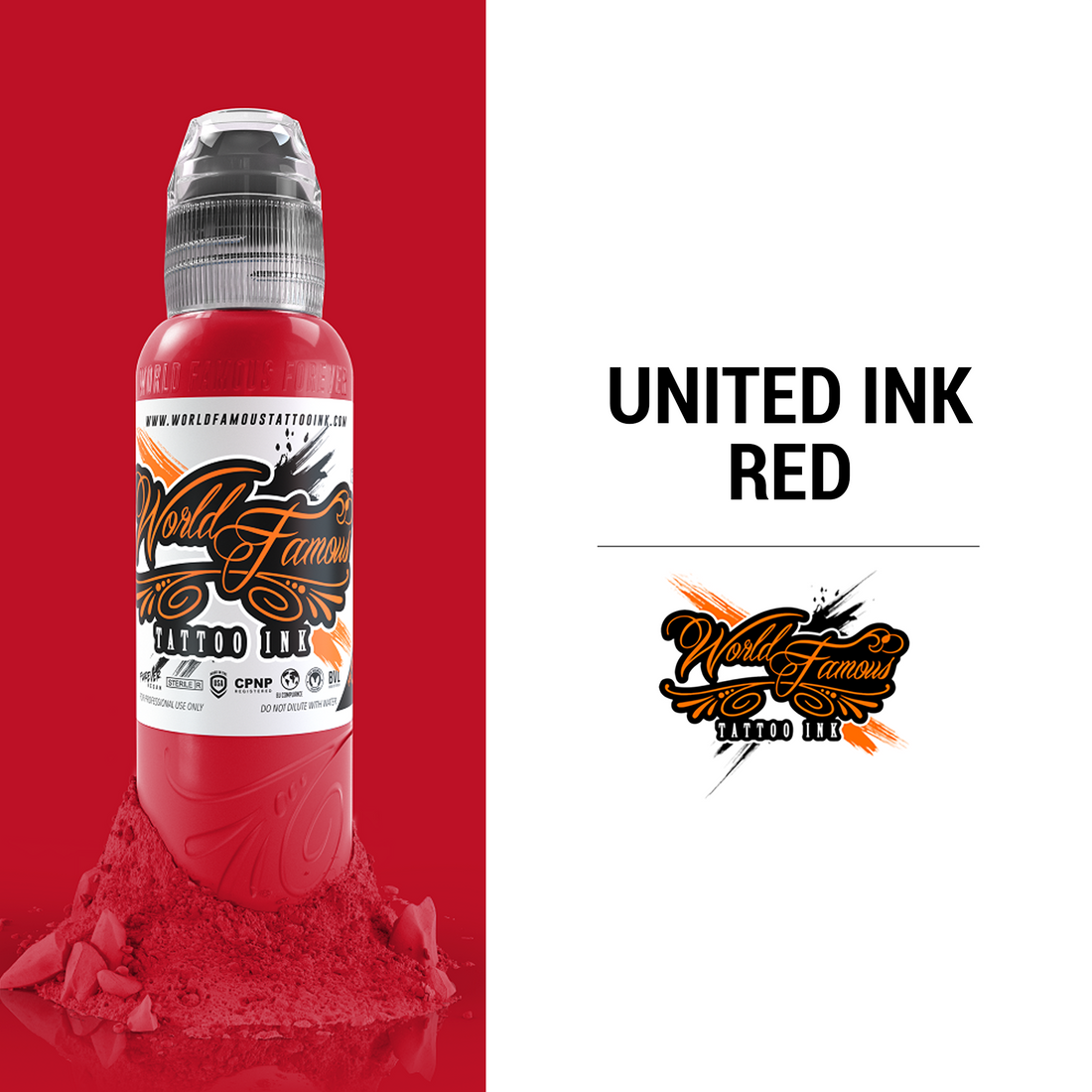 WF United Ink Red | World Famous Tattoo Ink – Darklab Tattoo Supplies